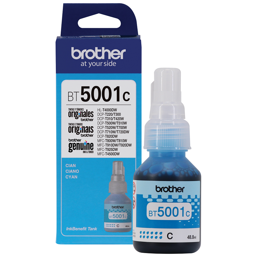BT5001C | Botella de tinta cian de ultra alto rendimiento. | Brother México