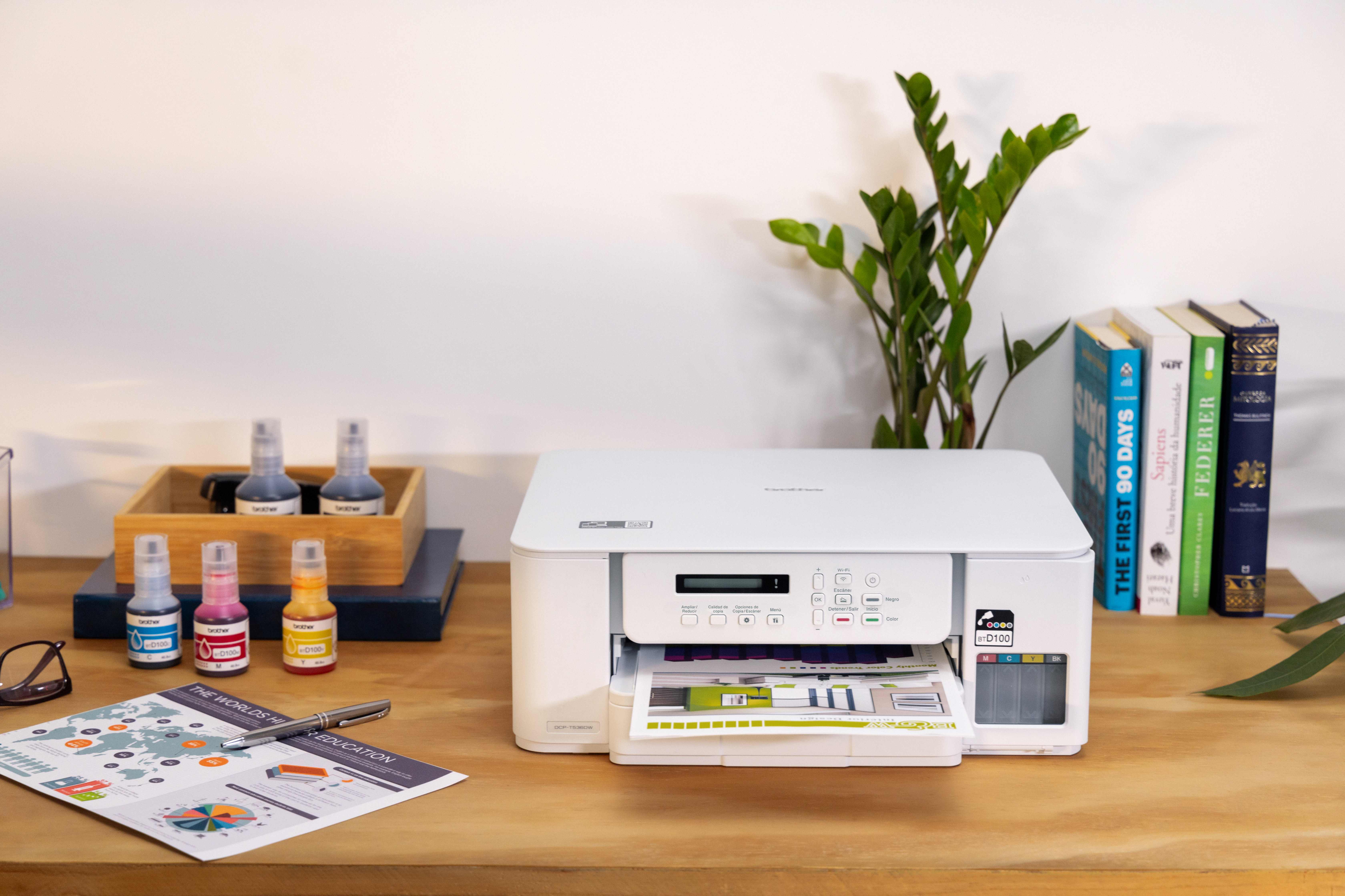 DCPT536DW | Impresora 3 en 1 de inyección de tinta continua a color DCP-T536DW de la serie ...